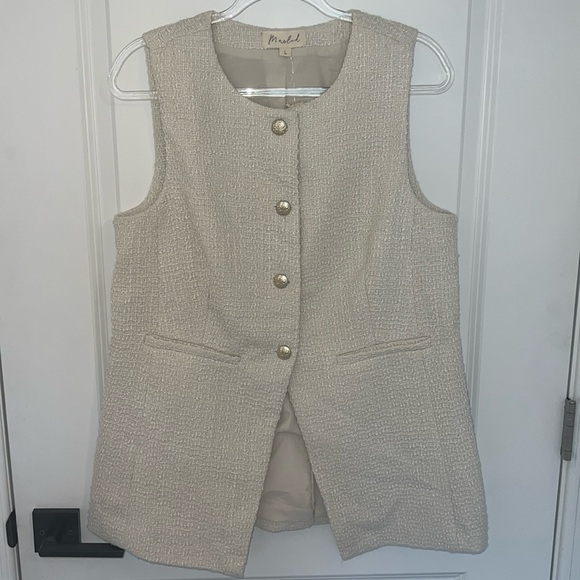 Marled | Jackets & Coats | Tweed Buttoned Long Split Jacket Size L | Poshmark